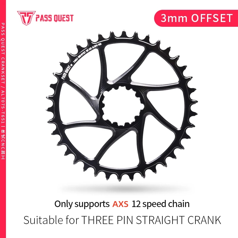 PASS QUEST Chainring GXP 3mm offset axs for Sram XX1 Eagle X01 X1 X0 X9 ...