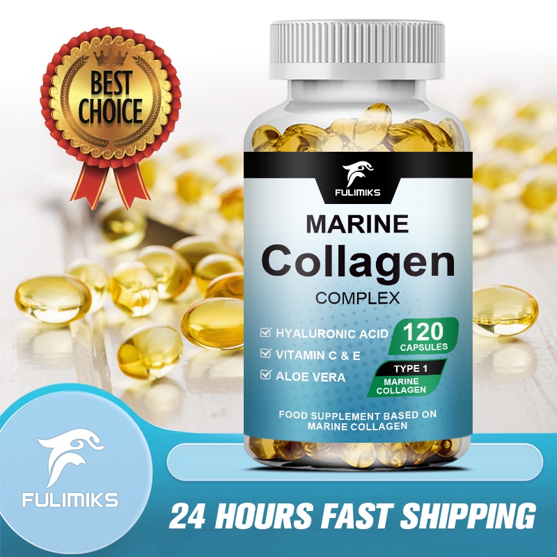 Marine Collagen Capsules with Collagen Type 1 & 3 and Hyaluronic Acid ...