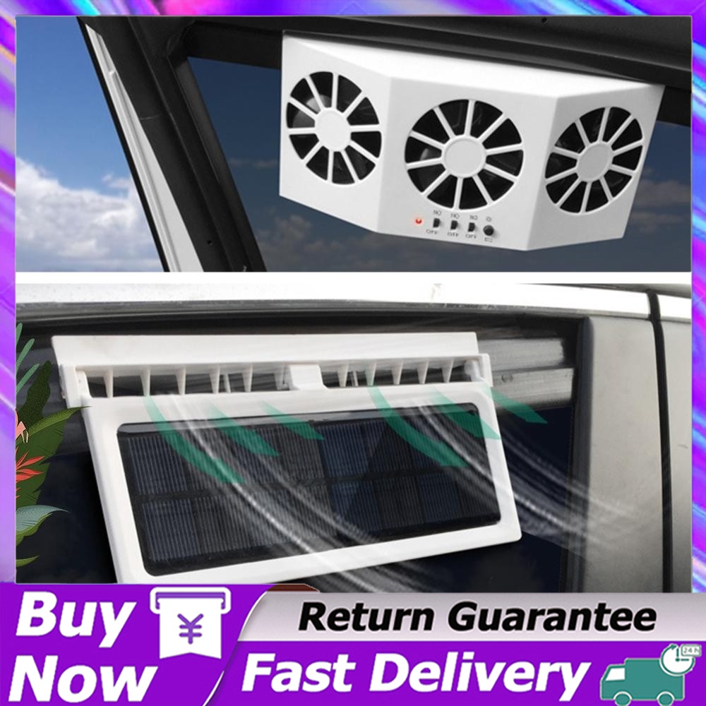 【Shipping from Malaysia】Portable Car Solar Powered Exhaust Fan Air Flow ...