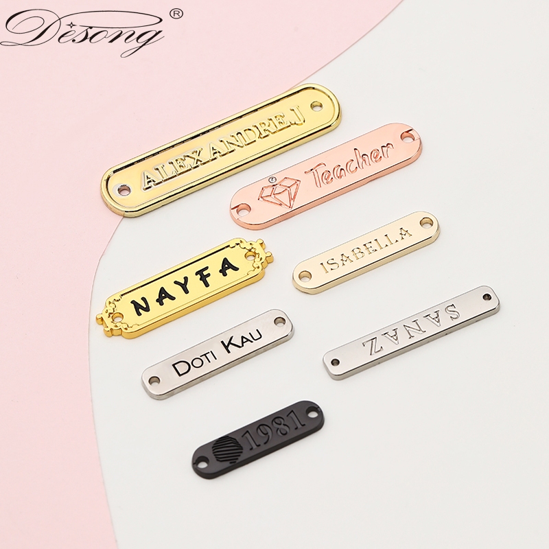 Custom Metal Clothing Logo Hijab Sewing Tag Small Letter Labels tag ...