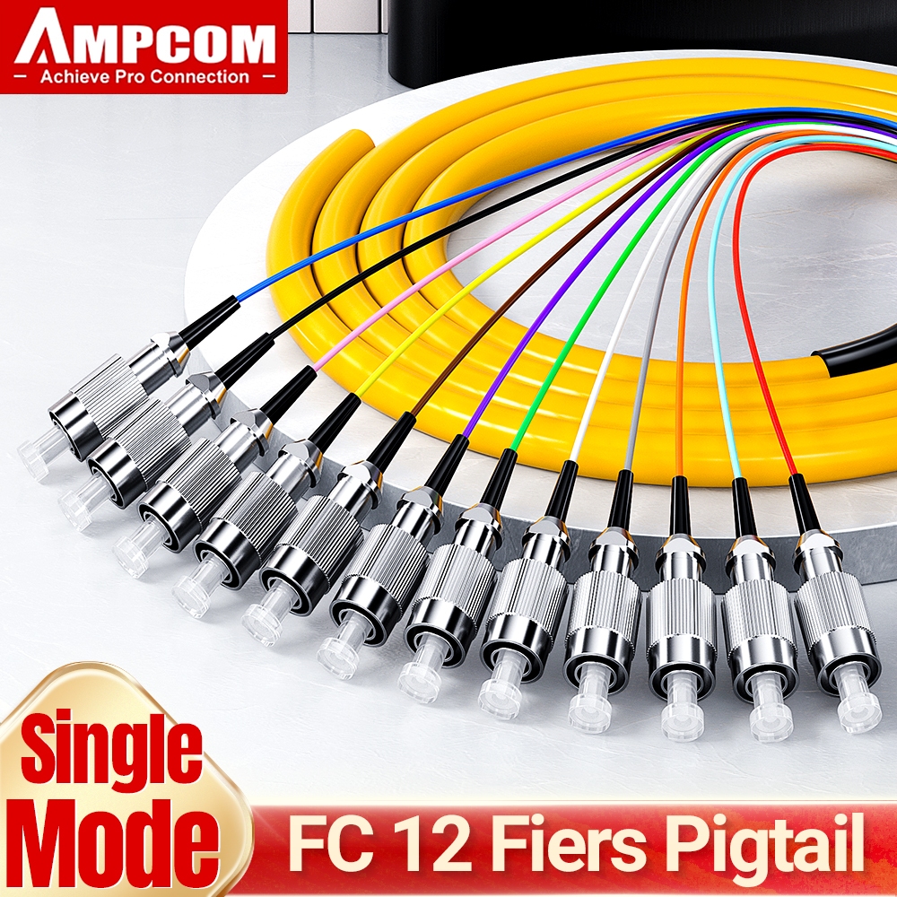 AMPCOM Professional Grade 12-Core Single-Mode FC Ribbon Fiber Optic ...