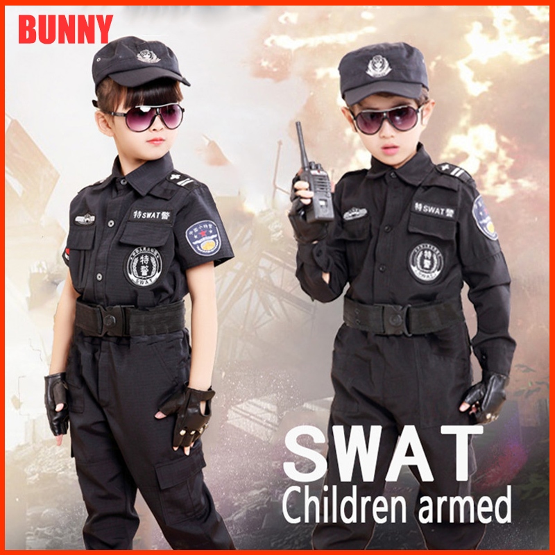Kostum Polis Budak Police Costumes Cosplay Kids Army Police Uniform ...