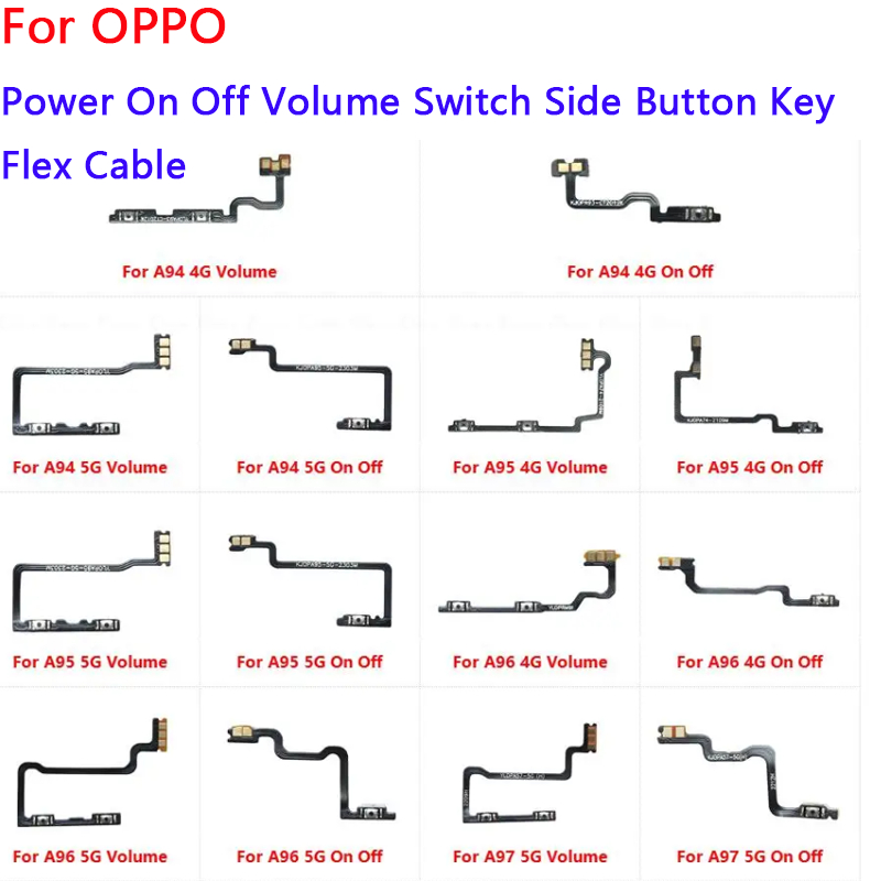 Power ON OFF Mute Switch Control Key Volume Button Flex Cable For OPPO A94 A95 A96 A97 4G 5G ...