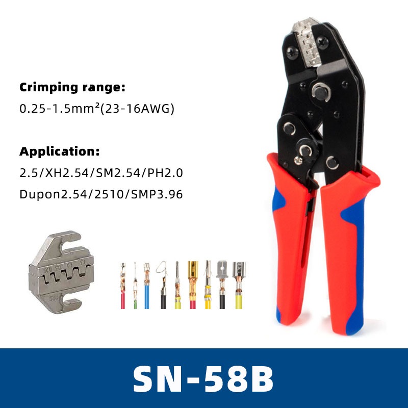 SN58B Ratcheting Crimper Tool Kit Crimping Plier Set And Male/Female ...