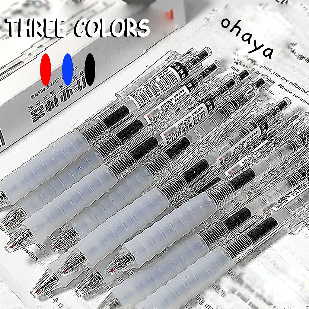 Ohaya | Three-color Black Red Blue ST Head Writing Pen 0.5mm Smooth ...