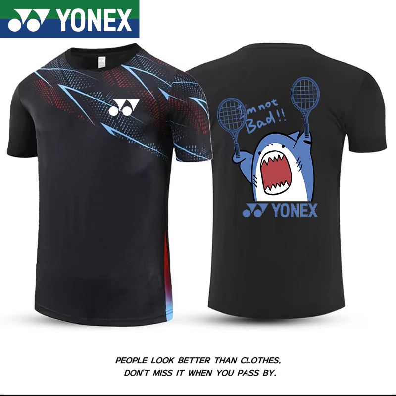 Yonex Badmintom Shirt 2024 New men's and women's badminton uniforms short-sleeved quick-drying ...