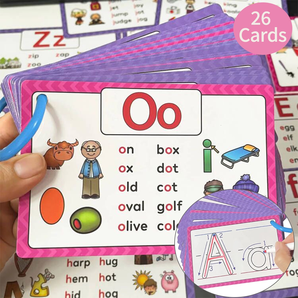 26 pcs Tracing Alphabet Flash Cards for kid Montessori English ABC ...