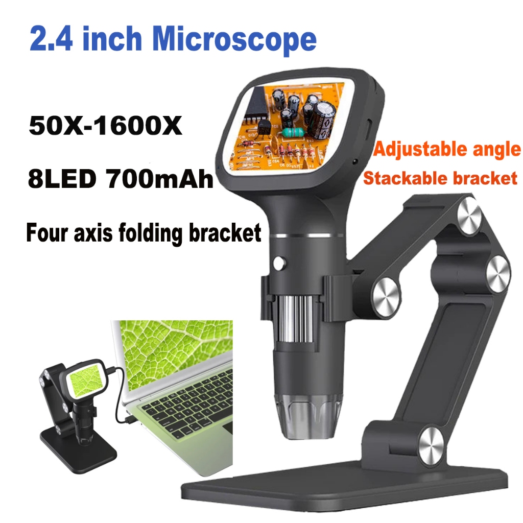 2.4 inch Digital Microscope 1600X Magnification Coin Microscope with ...