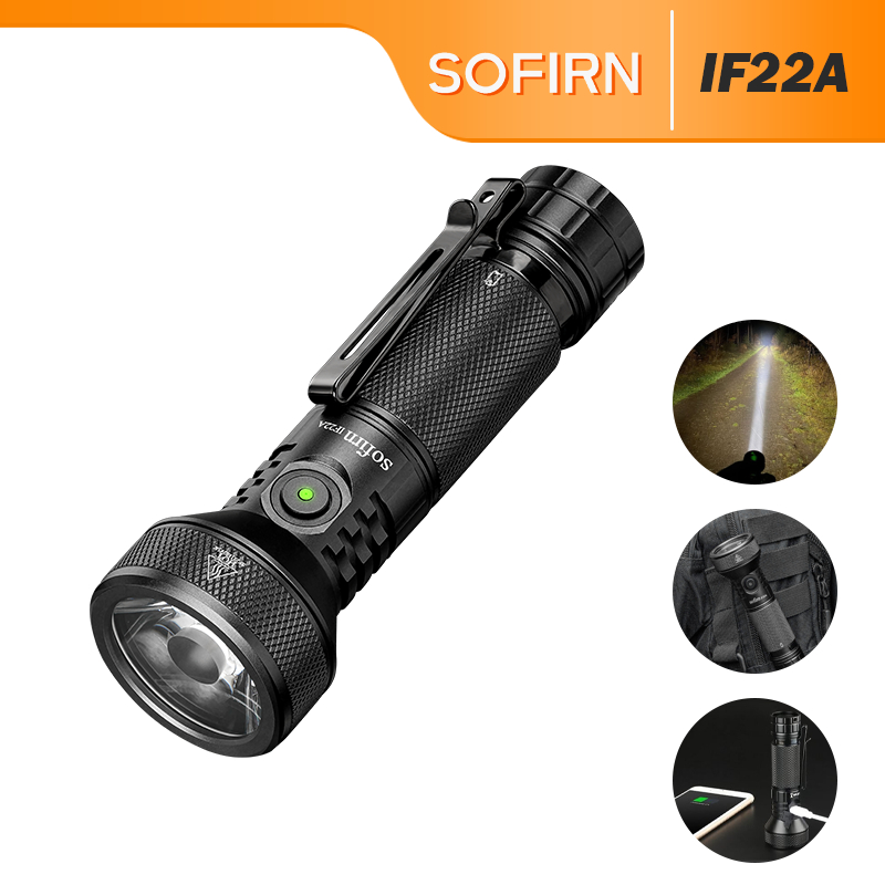 Sofirn IF22A 3A Rechargeable 2100 lumen Powerful Flashlight Luminus ...