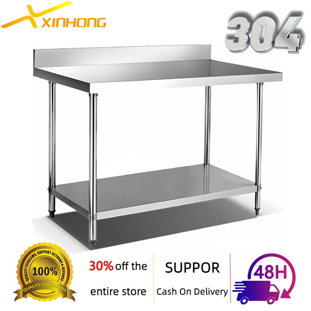 304 Stainless steel Table For Kitchen 2-layer Worktable 3-layer ...