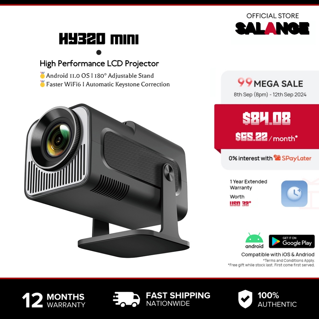 【Local Delivery】Salange HY320 Mini Portable Auto Keystone Projector ...