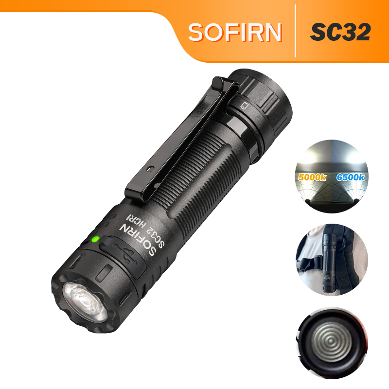 Sofirn SC32 LED Flashlight Super Bright 2000 Lumen SST40 LED Light USBC ...