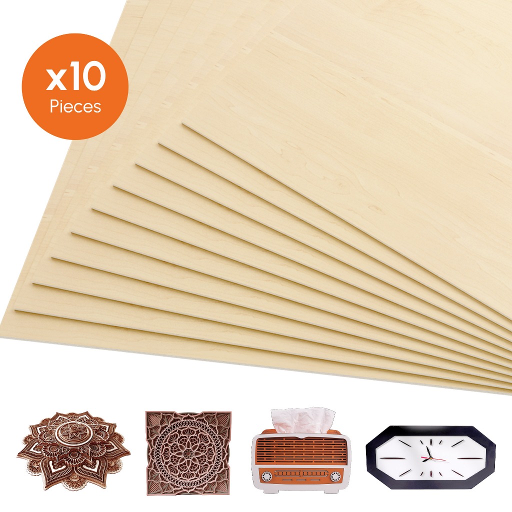 [10 PCS]30*30CM 3mm Laserable Plywood Wood Sheet Plate for CO2 Laser ...