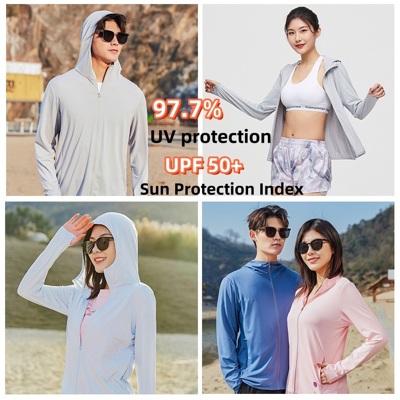 Sun Jacket Sunwear Couple Sunwear Ice Breathable Outdoor Hooded ...