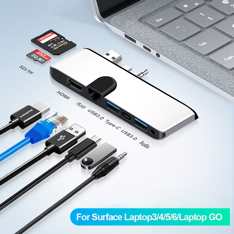 Surface Laptop 3/4/5/7 Docking Station Hub Adapter with HDMI+Ethernet ...