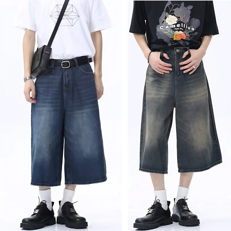 【S-5XL】Jeans short pants men Loose Denim Shorts For Men Korean Shorts ...