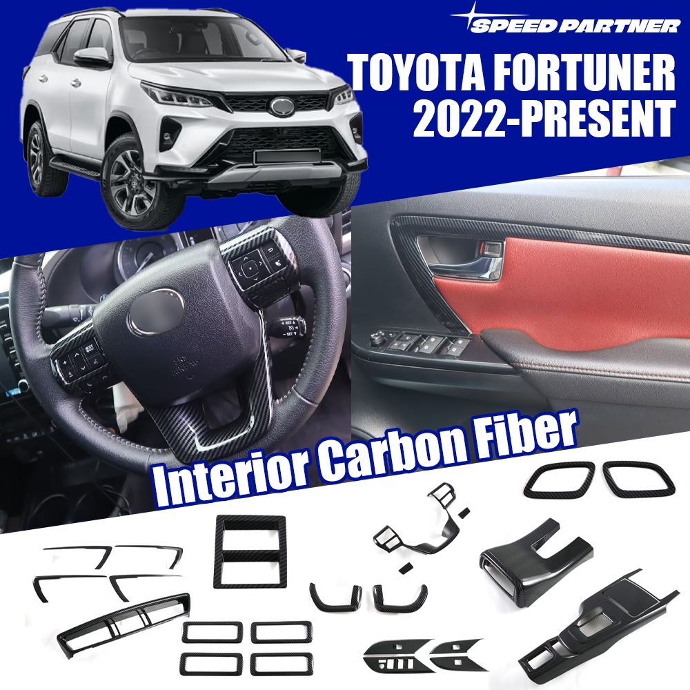 Toyota Fortuner Carbon fiber Steering wheel trim Shifter panel cover ...