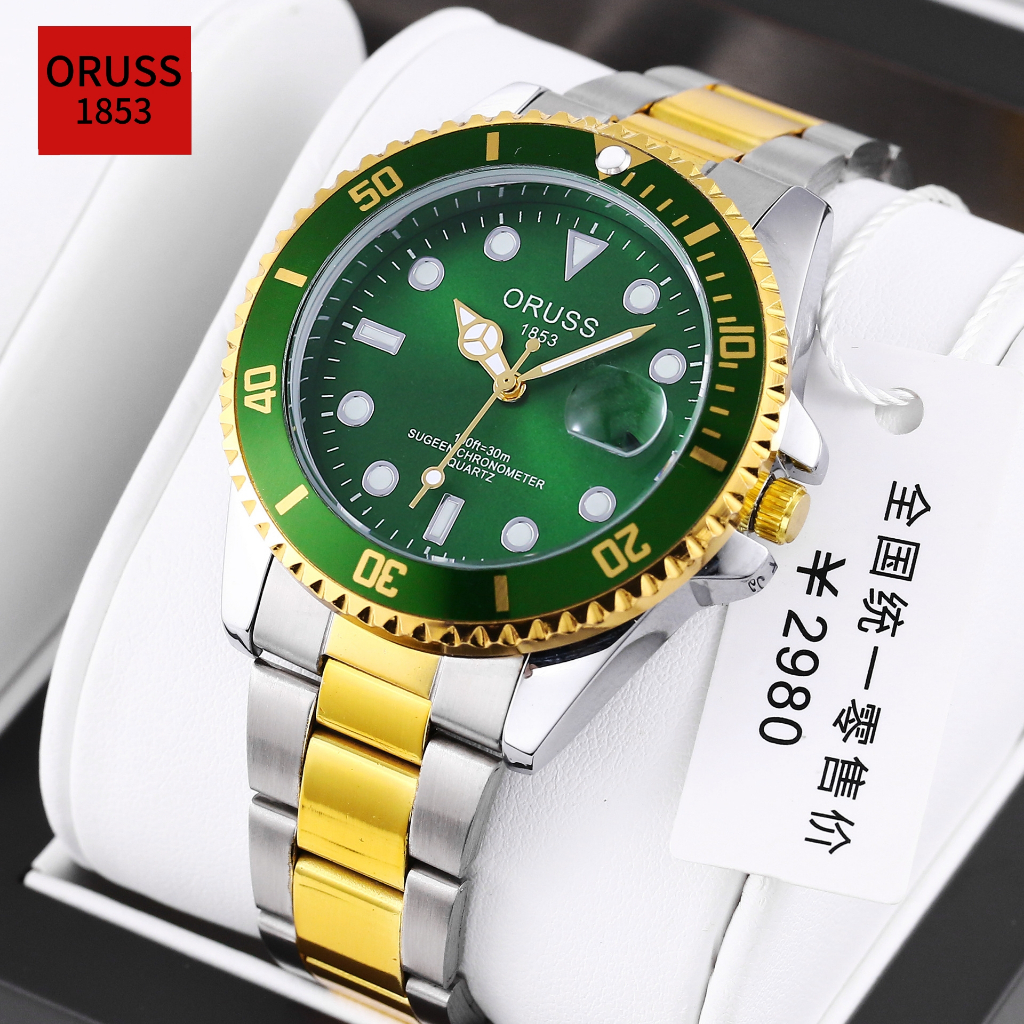 ORUSS Original Men Luxury Stainless Steel Luminous Waterproof Date ...