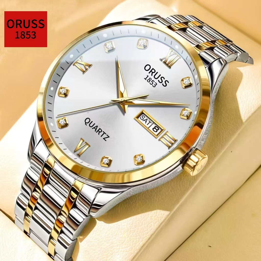 ORUSS Original Men/Women Stainless Steel Dual Calendar Luxury ...