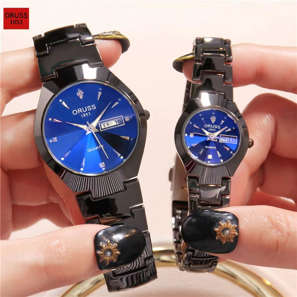 ORUSS Original Couple Stainless Steel Luxury Waterproof Black Small ...