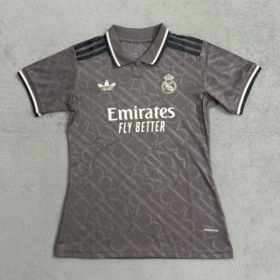 24/25 VINI JR RM Women Soccer Jersey Mbappe Lady's BELLINGHAM Grey ...