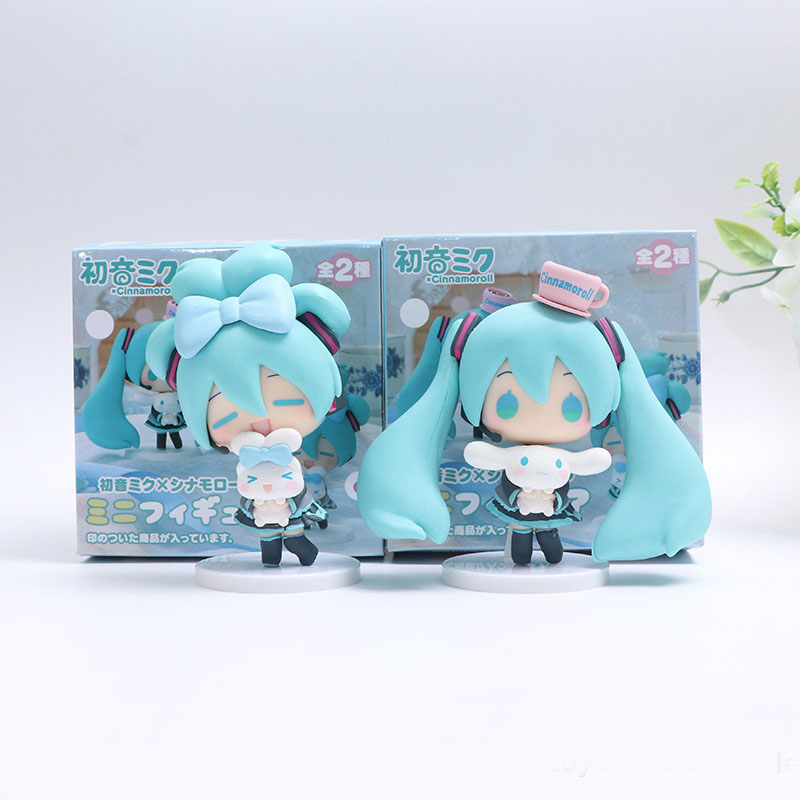 10.5cm Anime Hatsune Miku Sanrio Figure Miku With Cinnamoroll Figure ...