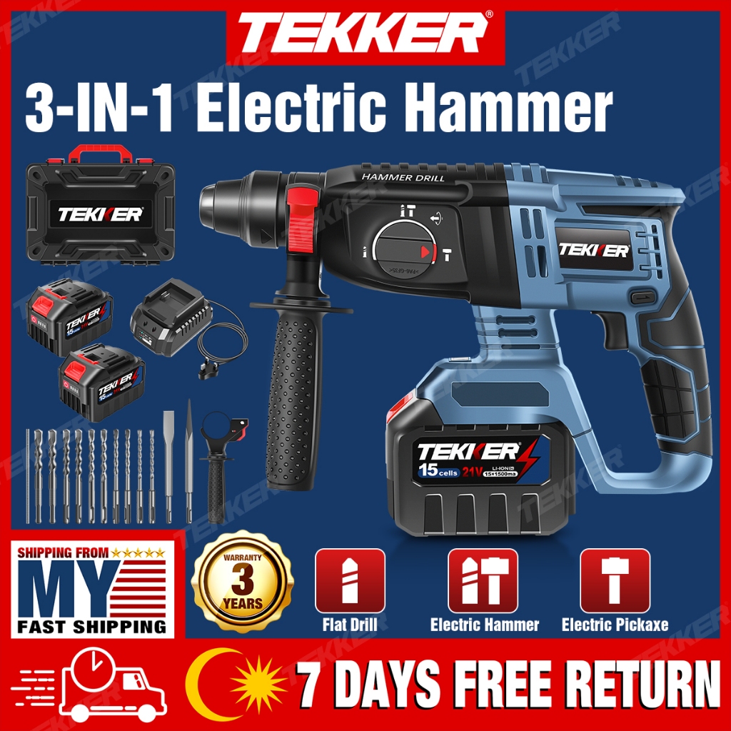 TEKKER 【3Year Warranty】 Brushless Electric Hammer Drill Brushless Impact Hammer Drill Gerudi ...
