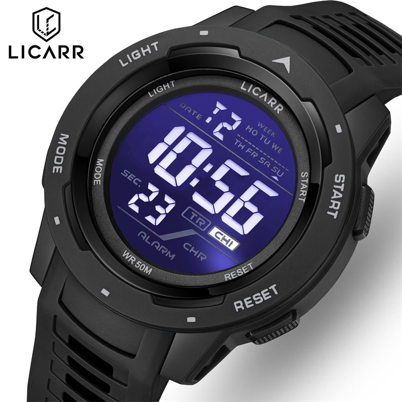 LICARR Men's Watch Digital Date Waterproof Luminous Sports Chronograph ...