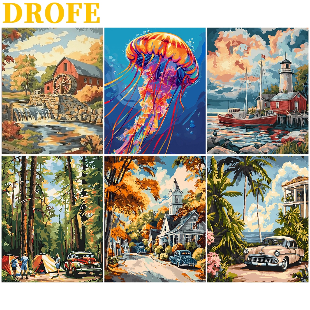 Drofe,paint by numbers with frame,painting by number,nature,canvas ...