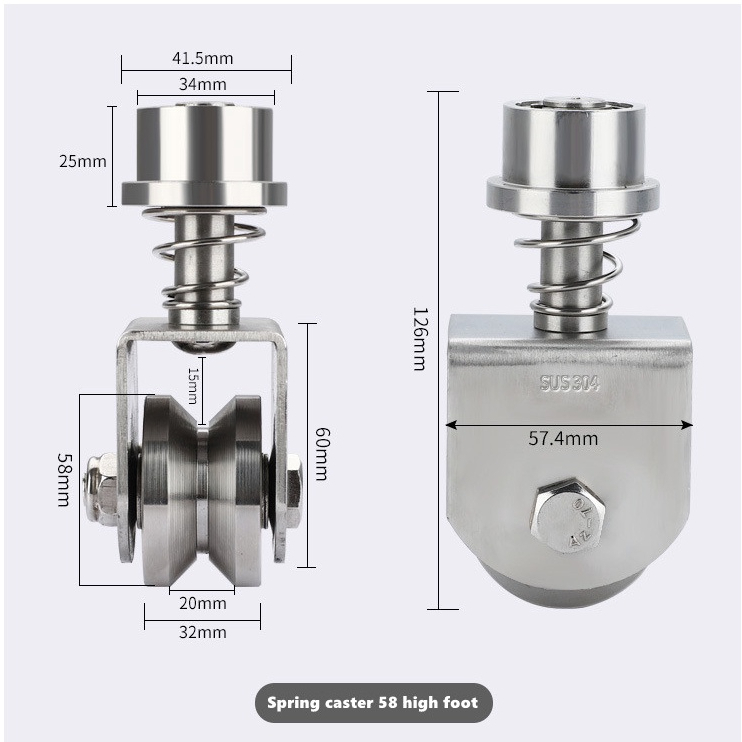 304 Stainless Steel 48V/U Roller For Sliding Gate Groove Swivel 360 ...