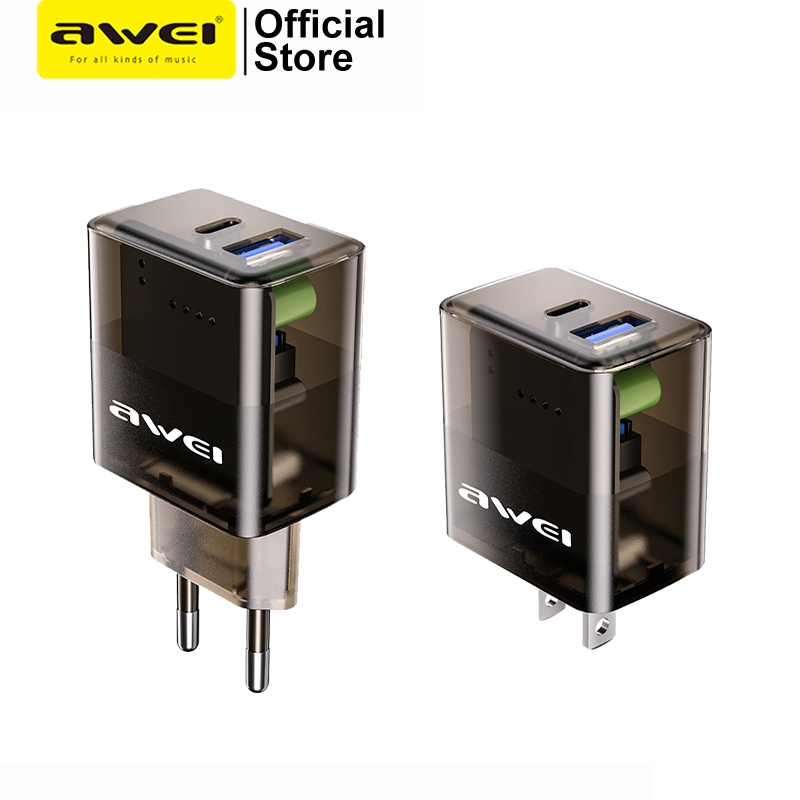 Awei PD38 Travel Charger 20W Fast Charging AC100-240V | Shopee Malaysia