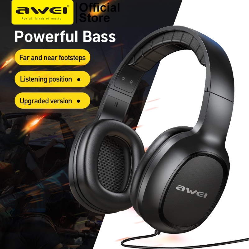 AWEI GM-6 Headphone 3.5mm Plug Wired Headset Gaming Foldable With Mic ...