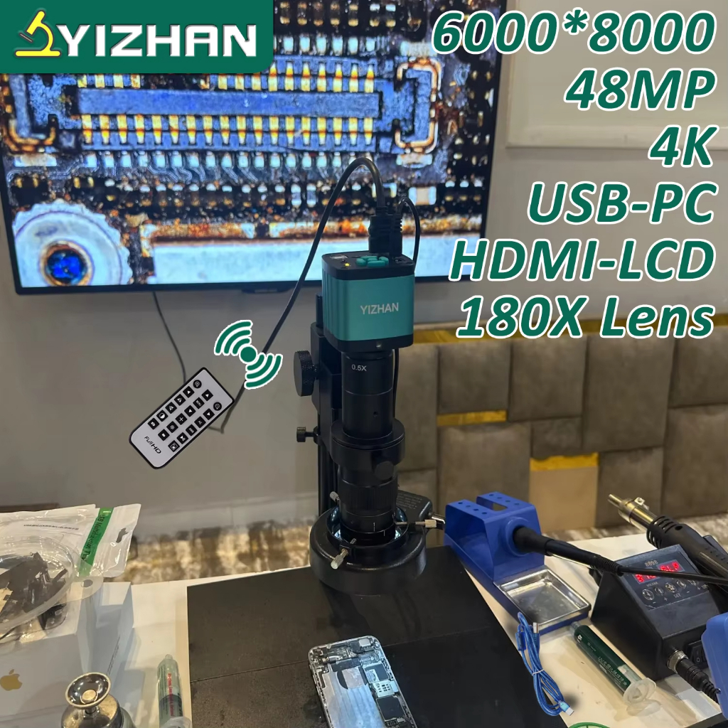 YIZHAN 4K USB HDMI VGA Digital Video Monocular Microscope Camera ...
