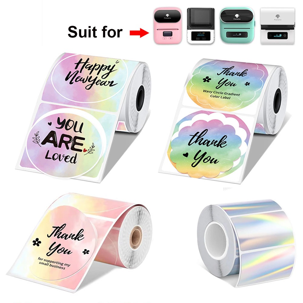 M110 Printer Sticker Rolls 30/40/50mm Laser/Clear/Colorful Thermal ...