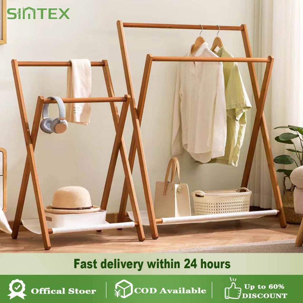 Clothes Rack Storage Bag Organizer Floor Hanger Stand Drying Bedside ...