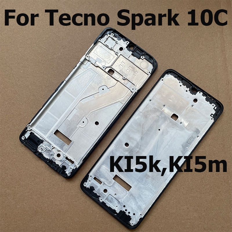 LCD Front Frame For Tecno Spark 10C KI5k KI5m Front Frame Housing Middle Bezel Chassis ...