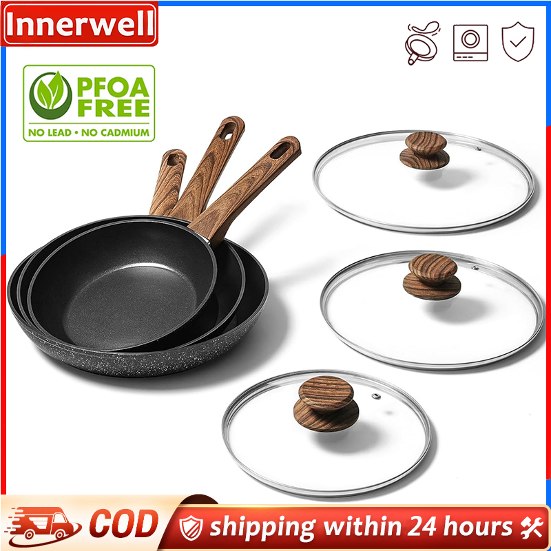 Innerwell Frying Pan Set With Lids - Non Stick Frying Pans Set 3 Pcs ...