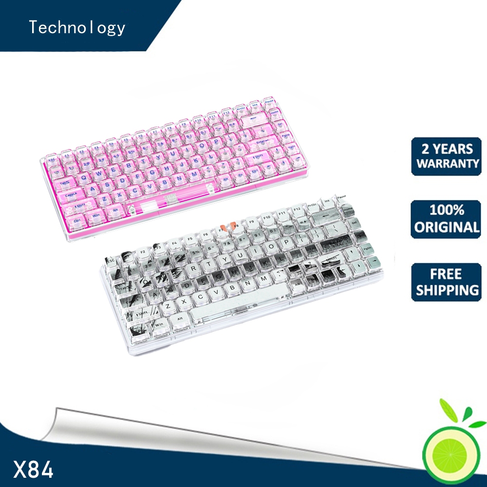 Technology X84 wireless mechanical keyboard Bluetooth the third mock examination transparent ...