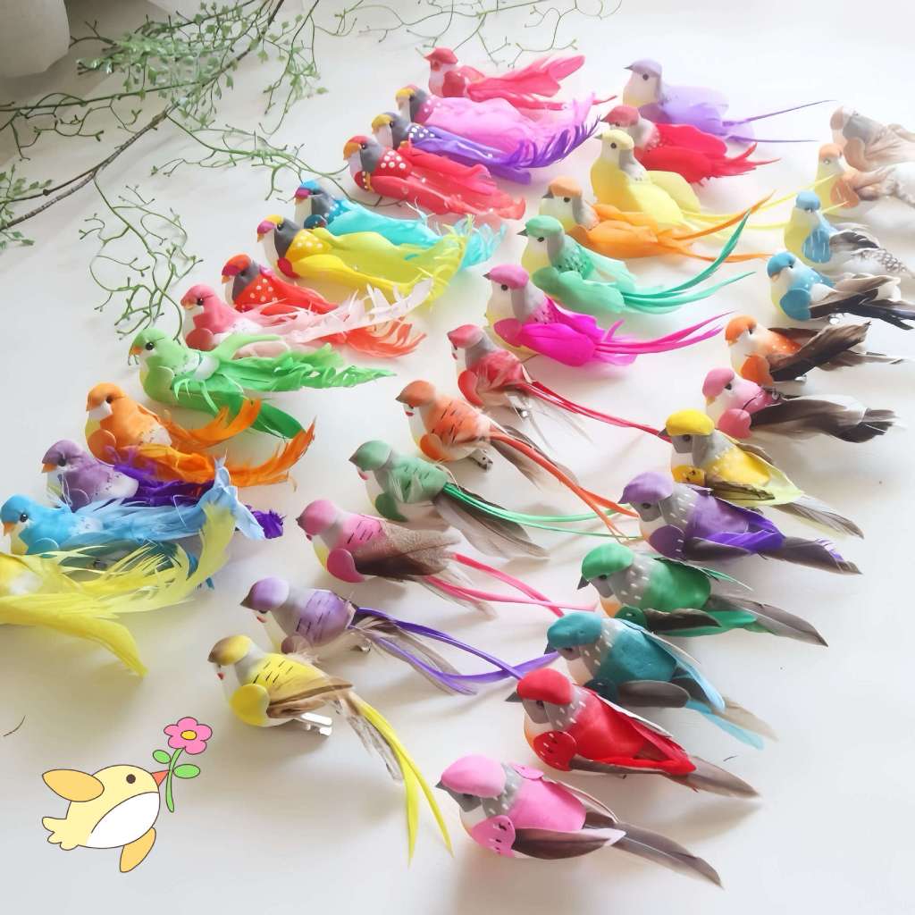 Decorative imitation bird forest tied branch animal foam fake bird ...