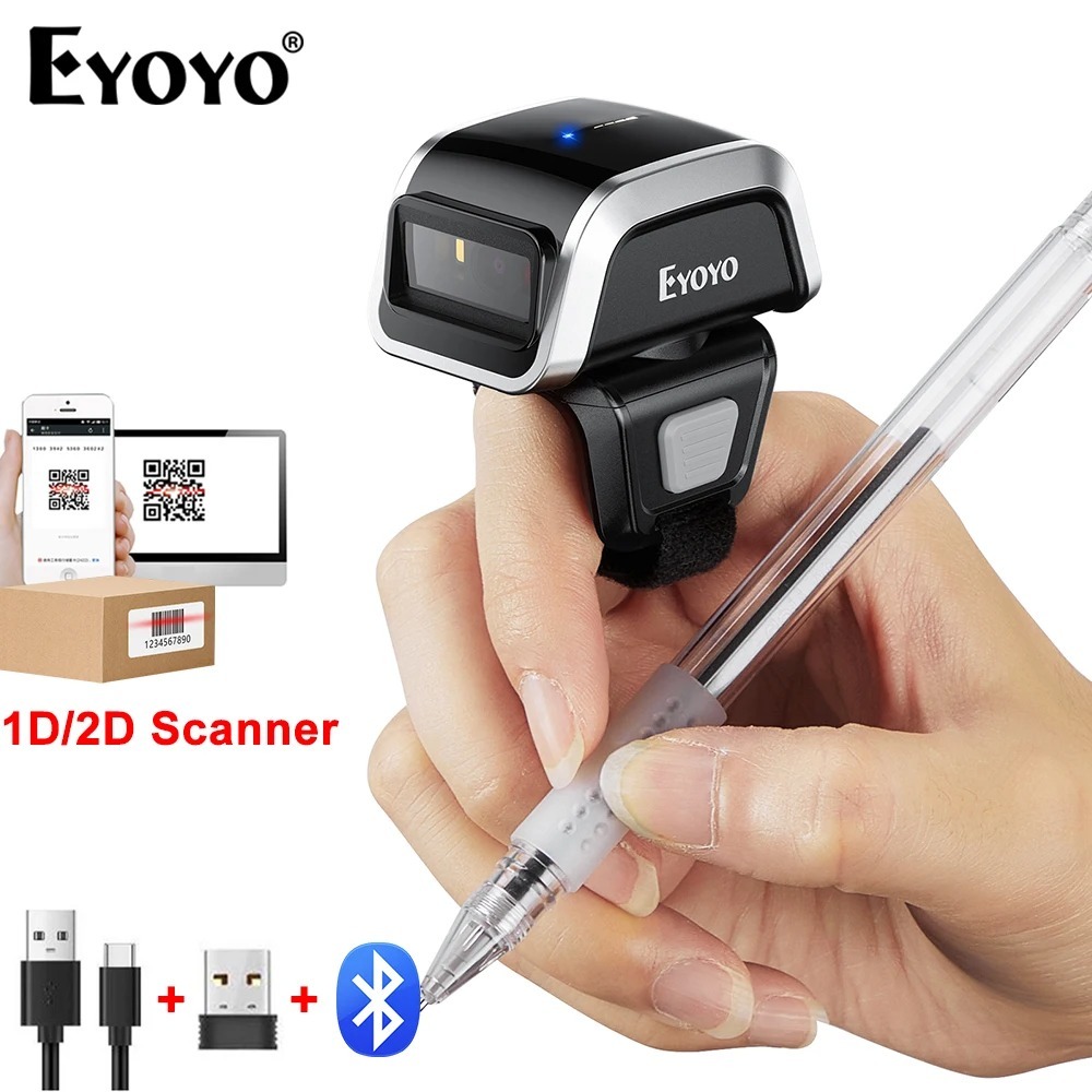Eyoyo Wireless &Wired 3 in 1 [2D&2500mAh] Upgraded Barcode Scanner for ...