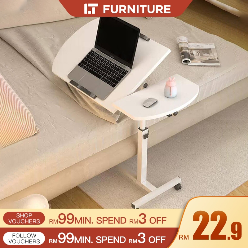 Adjustable Table Bedside Table Meja Lipat Foldable Table Study Lifting ...