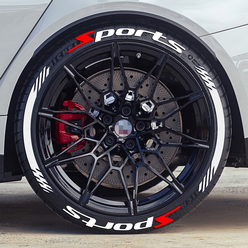 2pcs Sports Sticker Tyre Car Motorycycle Tire Letter Stickers 3D Letter ...