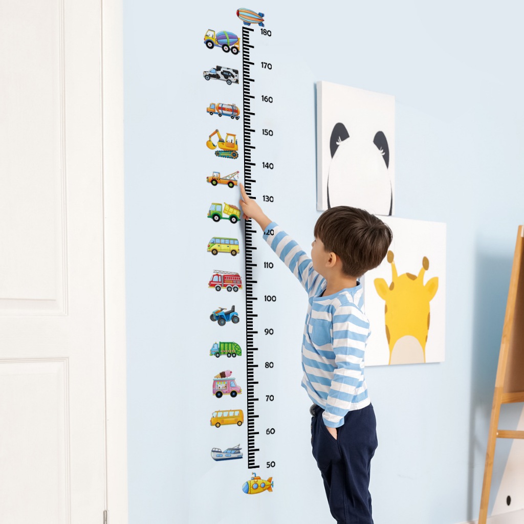 Transport Truck Cars Growth Chart for Kids Wall Stickers Measure Height ...
