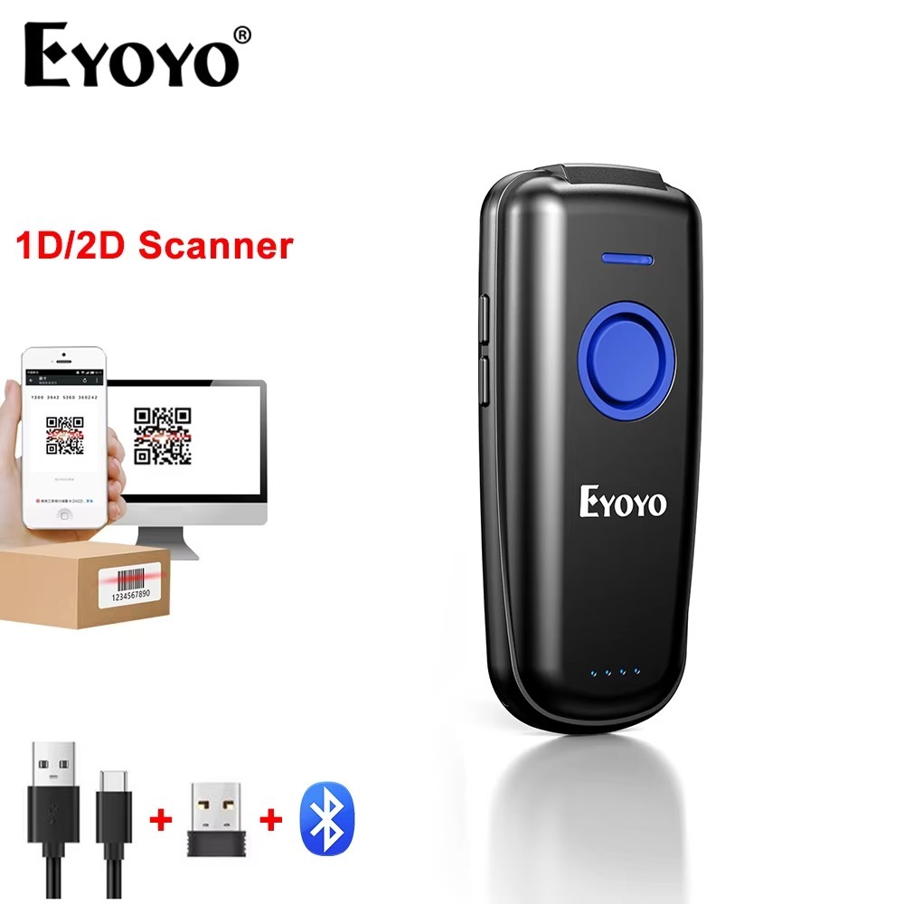 Eyoyo EY-023 QR Code Scanner Bluetooth Portable 2D Bar Code Scanner ...
