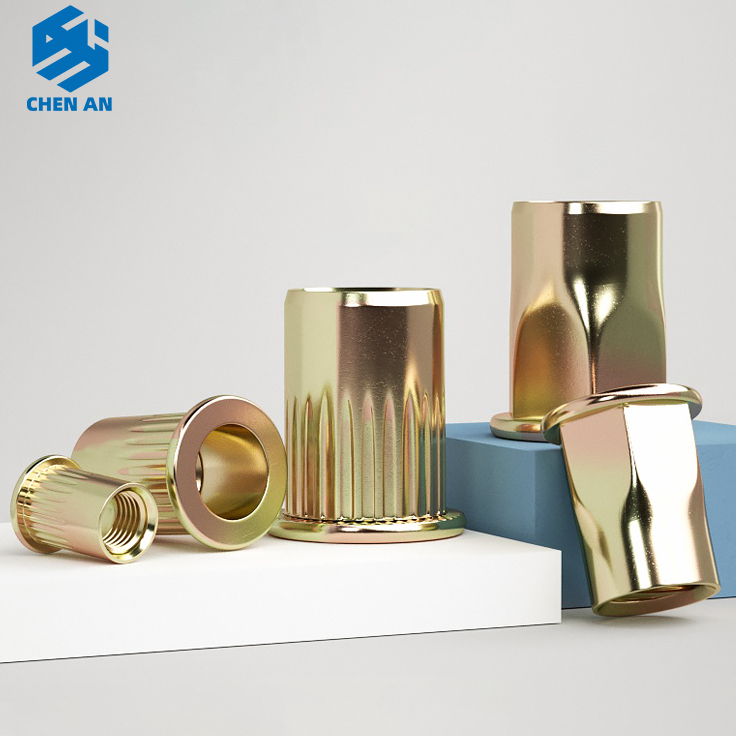 M3 M4 M5 M6 M8 M10 M12Galvanized Zinc Screw Nut Flat Head Rivet Nut Carbon steel Threaded Insert ...