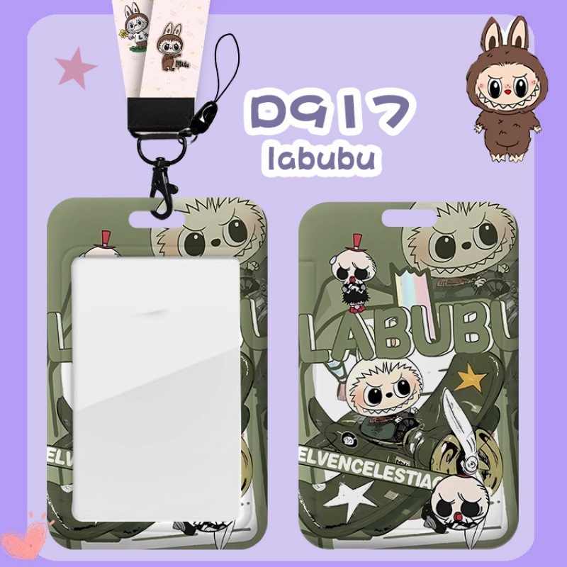 Anime Cartoon Labubu ID Card Holder For Student Student Lanyard Name ...