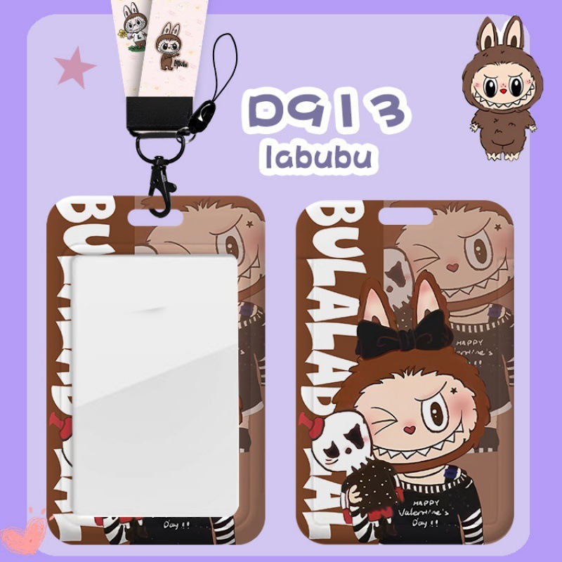 Anime Cartoon Labubu ID Card Holder For Student Student Lanyard Name ...