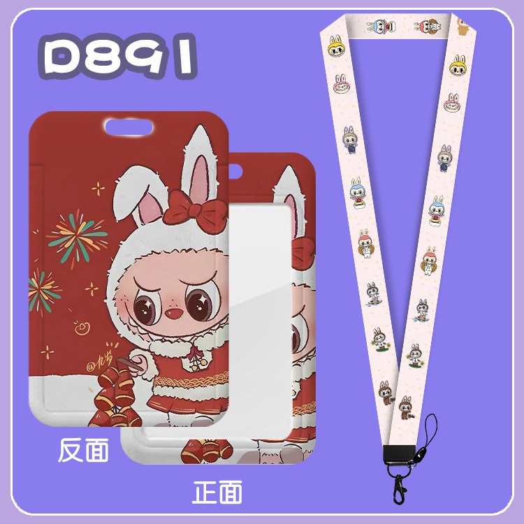 Anime Cartoon Labubu ID Card Holder For Student Student Lanyard Name ...