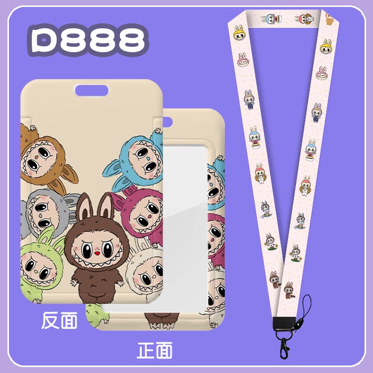 Anime Cartoon Labubu ID Card Holder For Student Student Lanyard Name ...