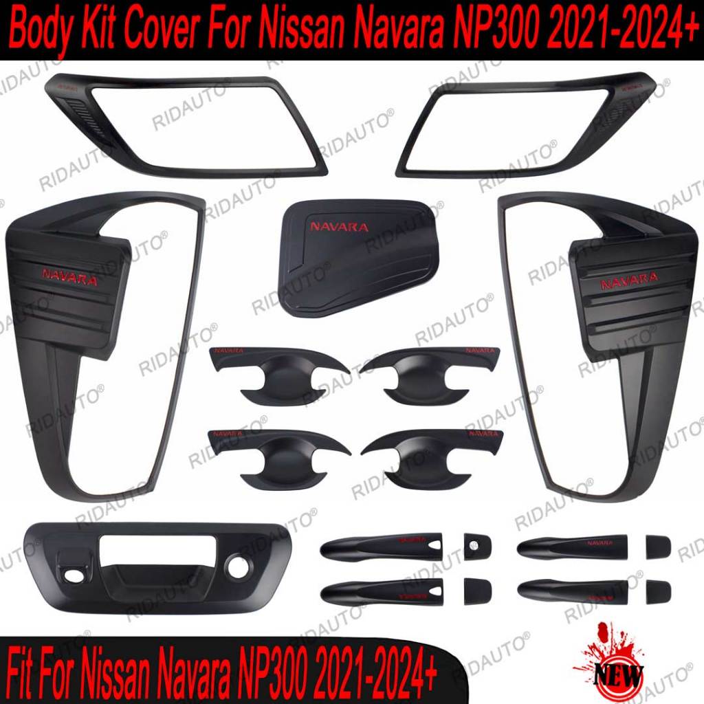 Matte Black Body Cover Kit Black Decoration Handle Trims Light ...